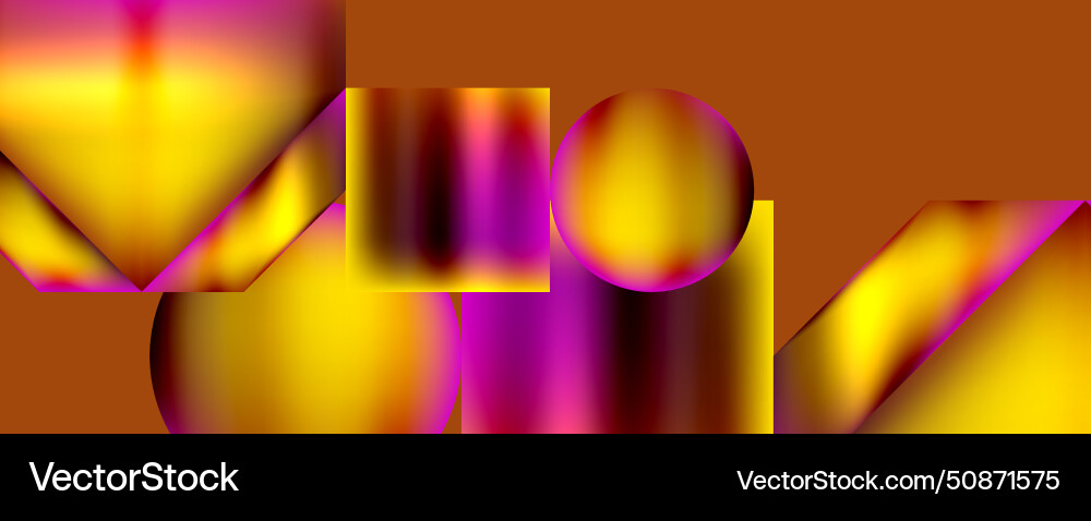 Neon color abstract geometric shapes background Vector Image