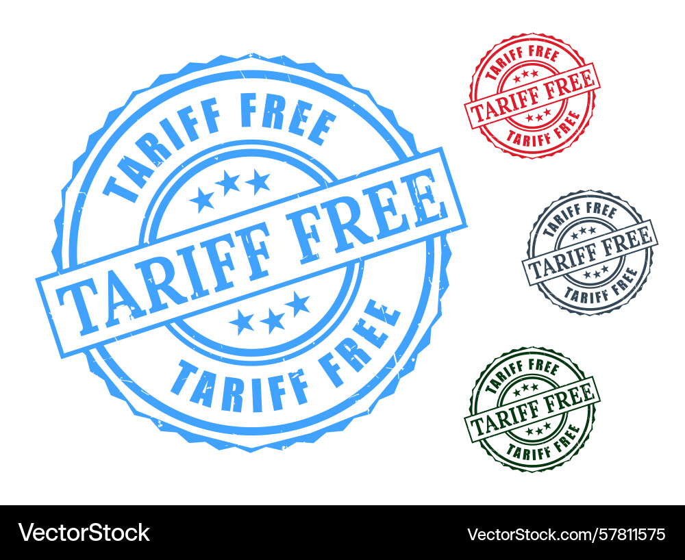 No customs duty stamp set tariff free trade Vector Image
