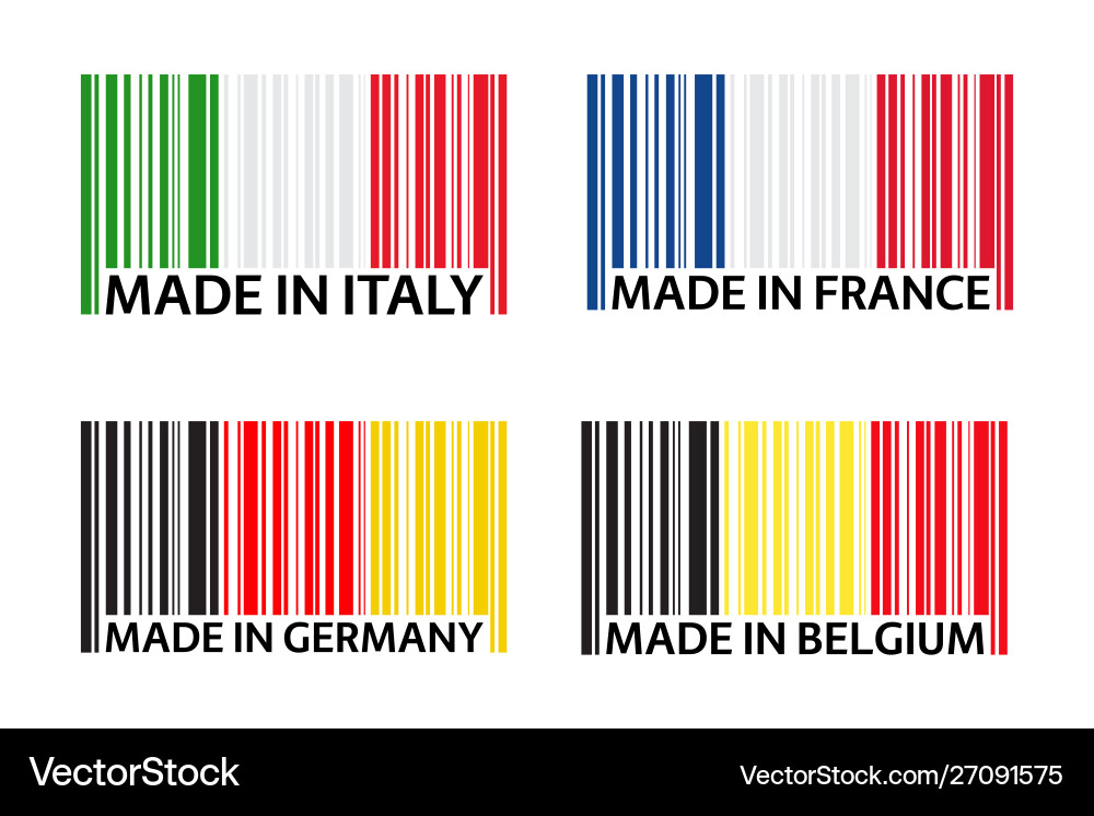 Set four bar code symbols made in italy Royalty Free Vector