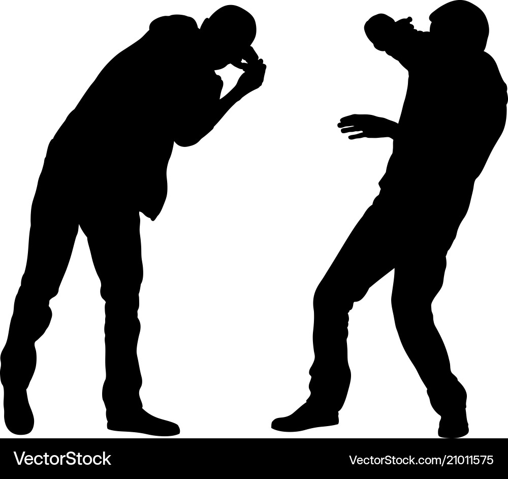 Silhouettes of people scared Royalty Free Vector Image