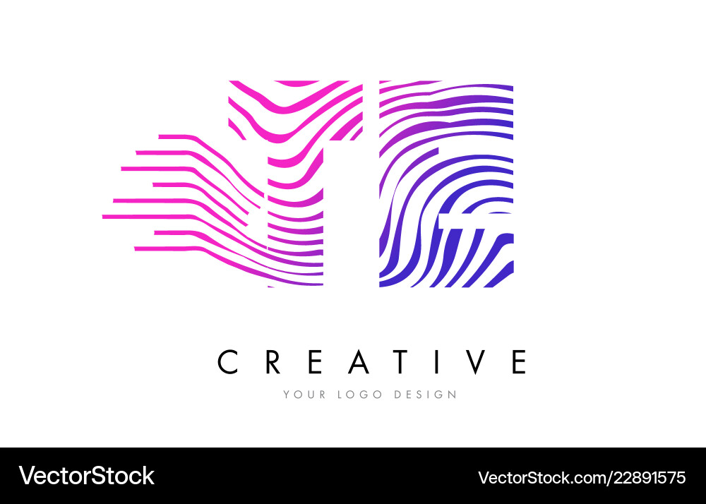 Te t e zebra linien Buchstaben logo design Vektorbild