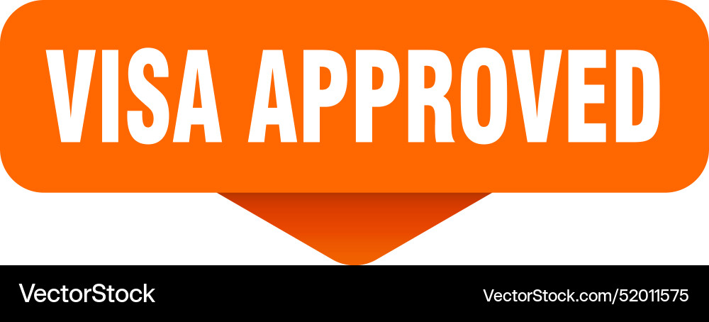 Visa approved sticker sign Royalty Free Vector Image