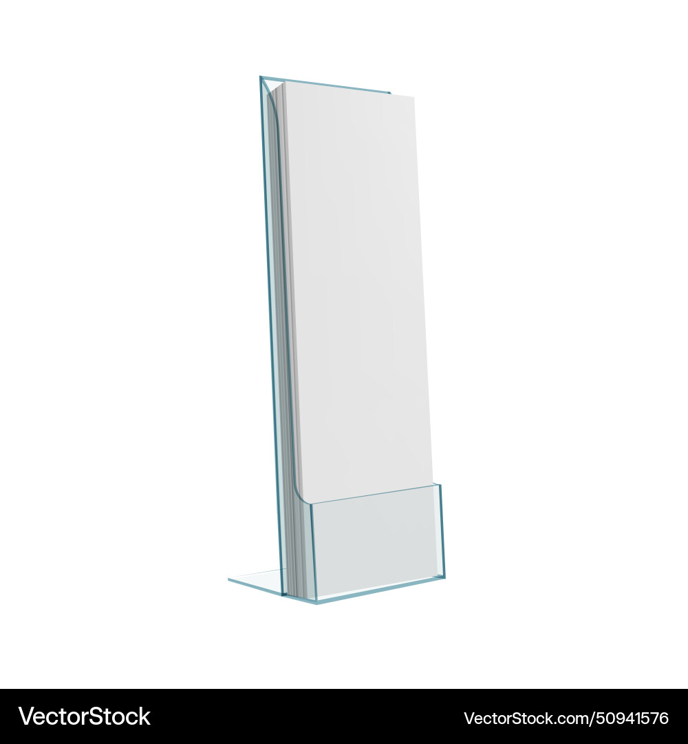 3d flyer glass or plastic holder stand Royalty Free Vector