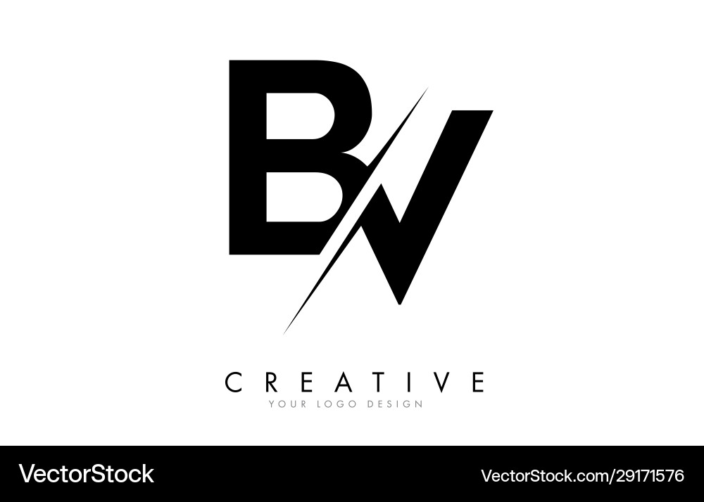 Bv b v letter logo design with a creative cut Vector Image