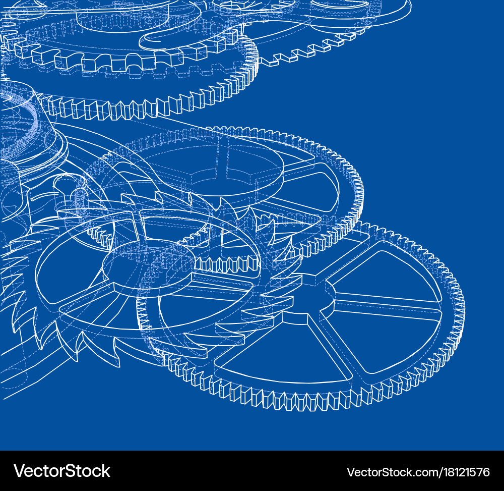 Cogs and gears of clock Royalty Free Vector Image