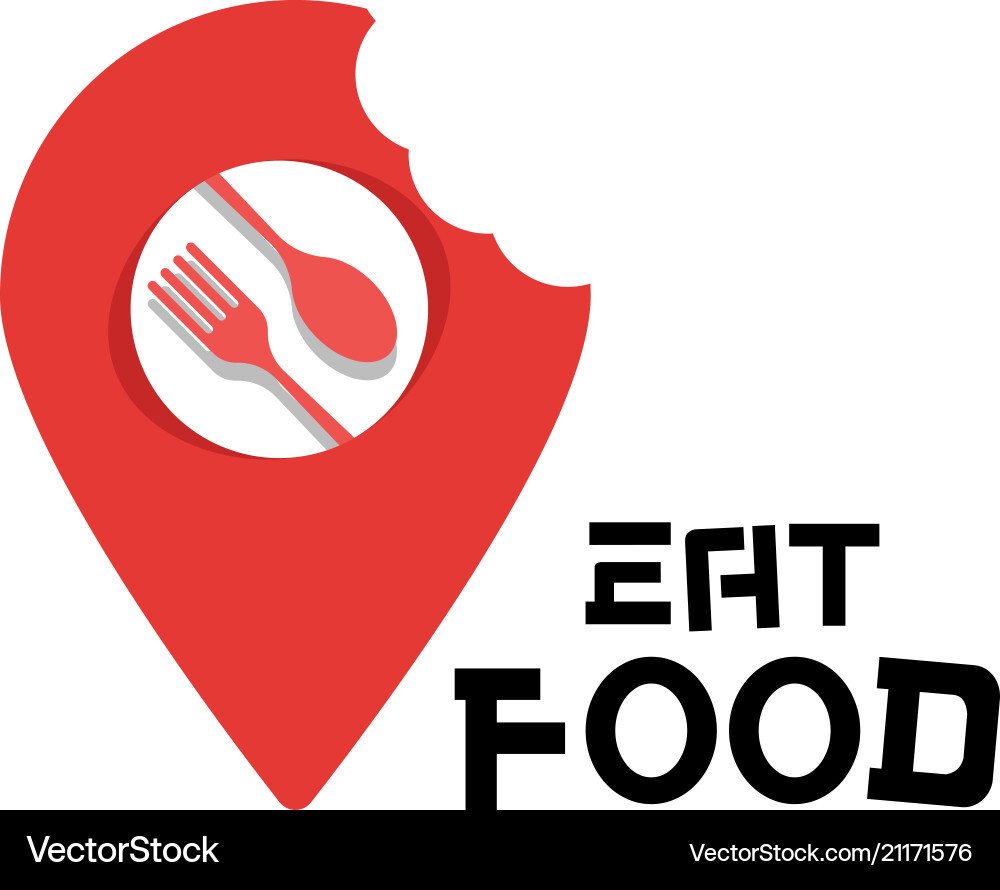 Eat food logo point background image Royalty Free Vector