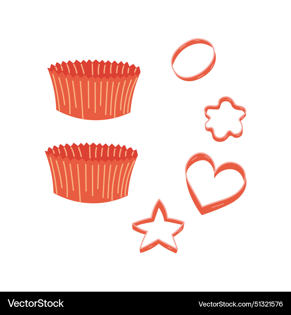 Forms for cooking muffin and cookies Royalty Free Vector
