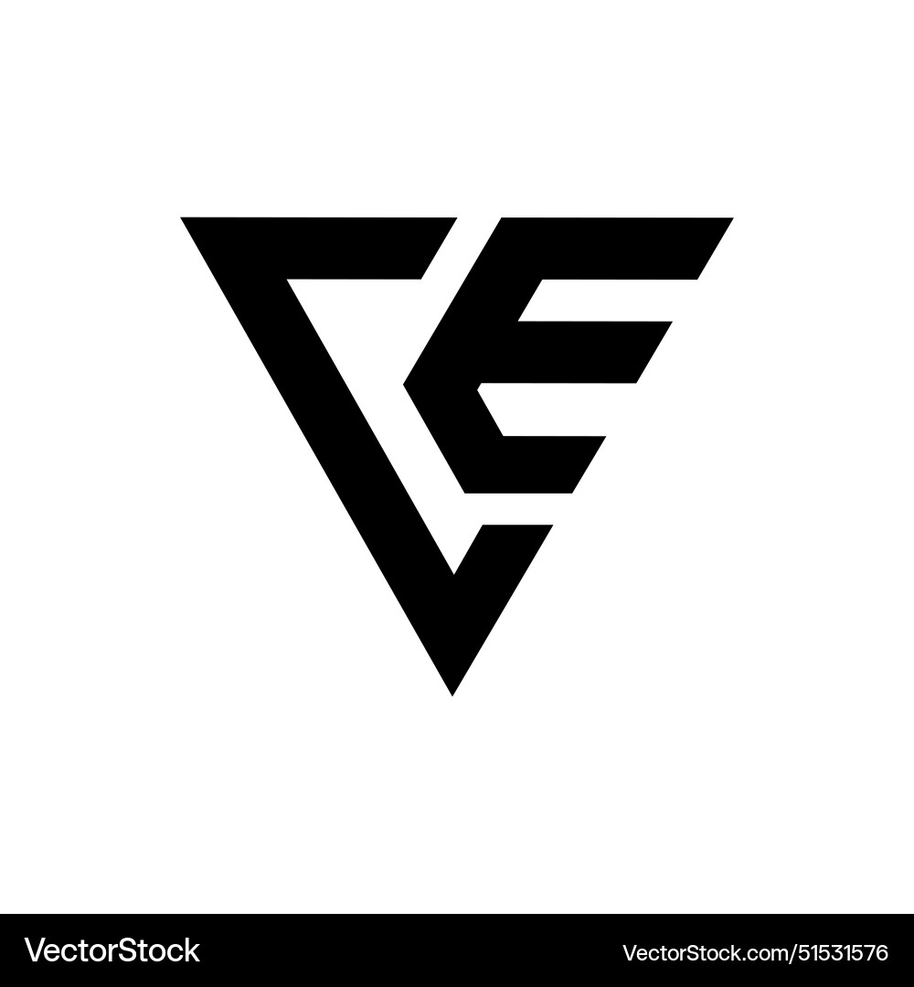 Letter cv or ve triangle modern logo Royalty Free Vector