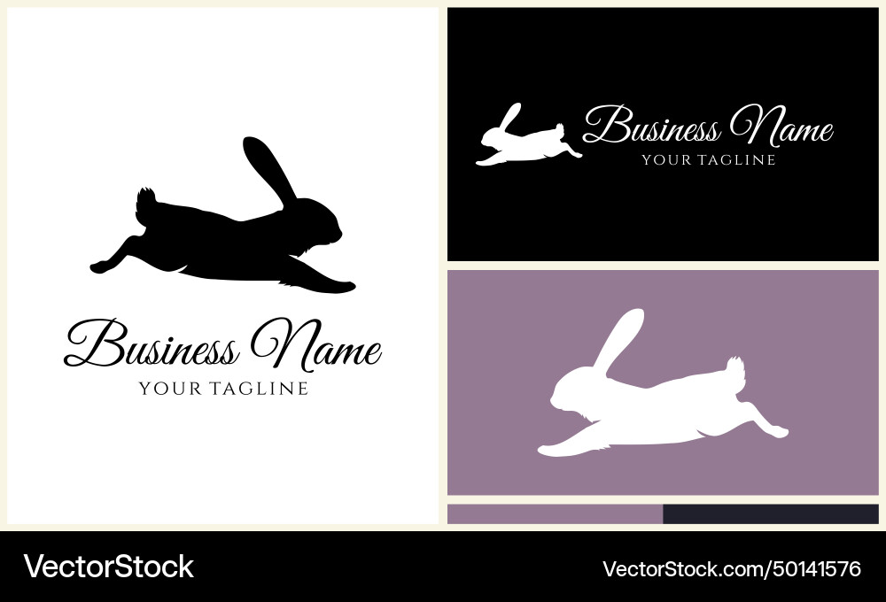 Rabbit Silhouette Logo Template Royalty Free Vector Image