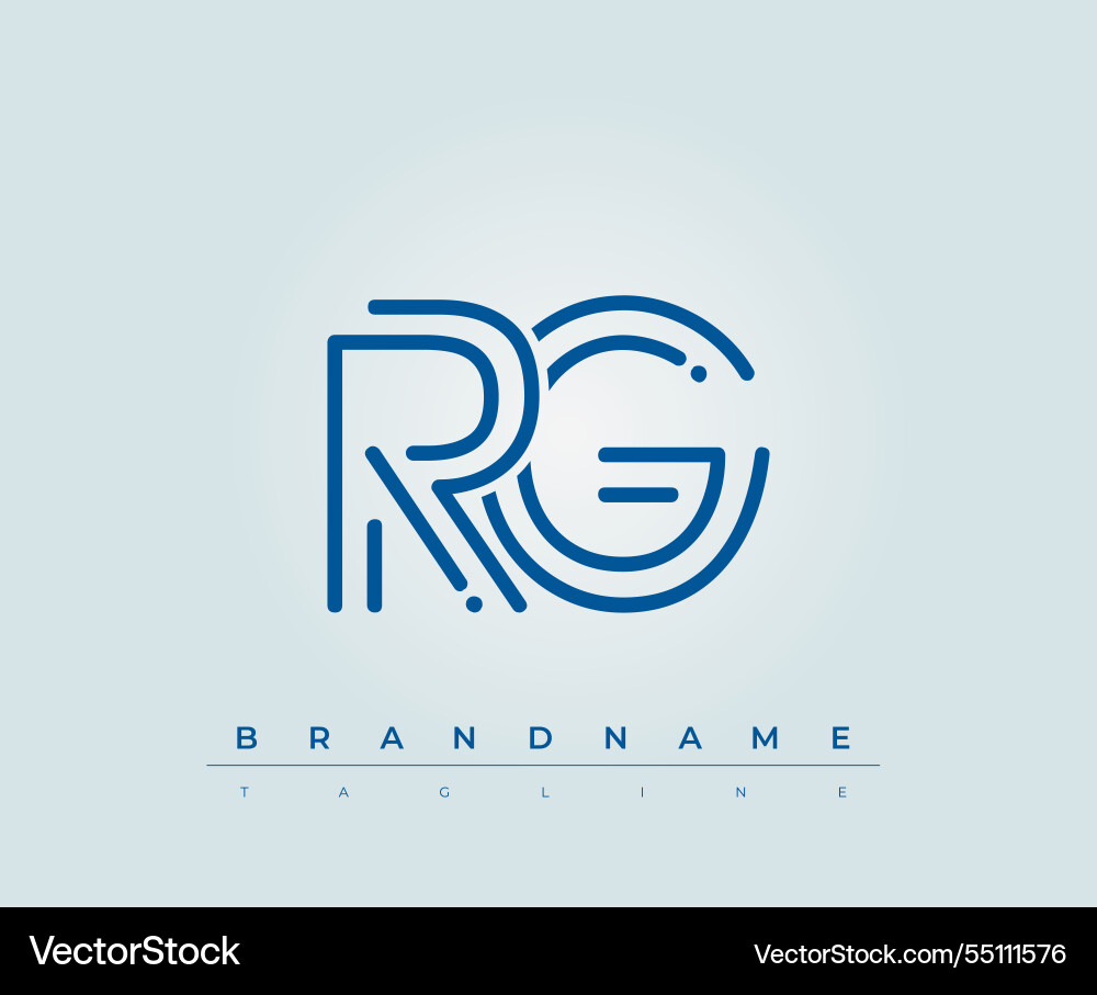 Rg technology letter logo template Royalty Free Vector Image