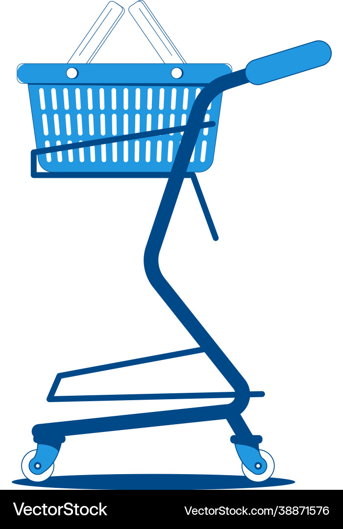 Supermarket trolley Royalty Free Vector Image - VectorStock