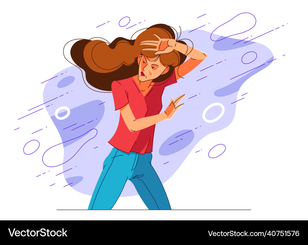 Woman Facing Difficulties Royalty Free Vector Image