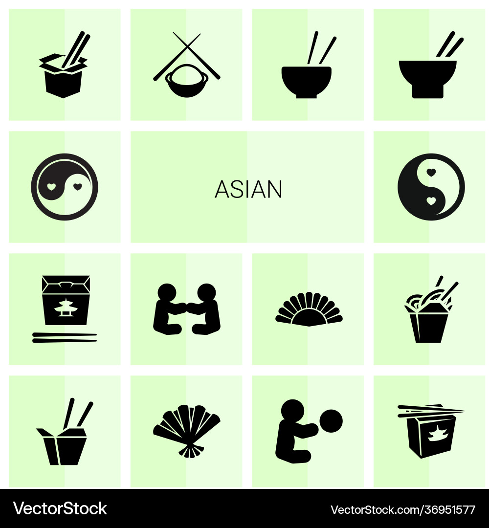 14 asian icons (36951577) – Free Vector | VectorStock