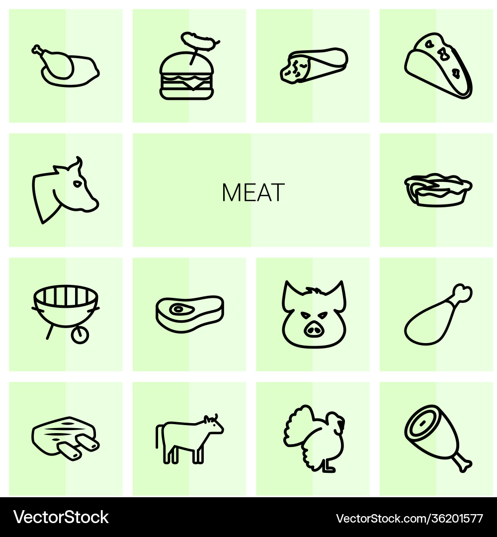 14 meat icons Royalty Free Vector Image - VectorStock