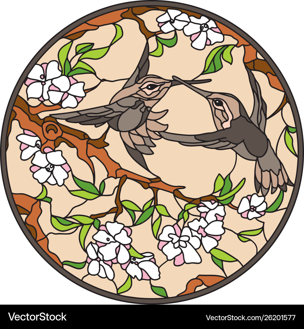 Birds with flowers Royalty Free Vector Image - VectorStock