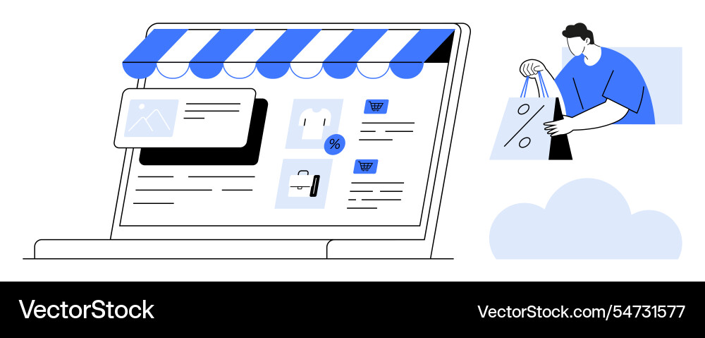 E-commerce platform with online storefront Vector Image
