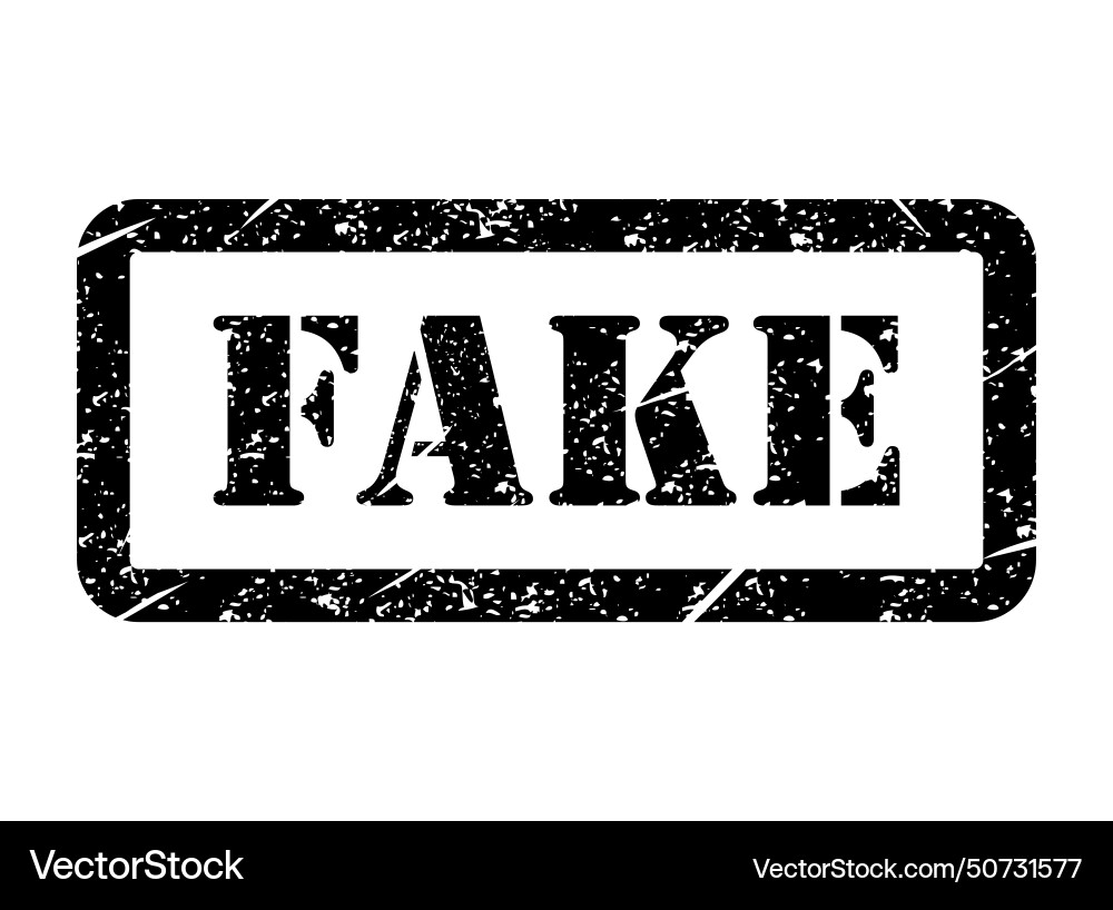 Fake stamp symbol label sticker sign button text Vector Image