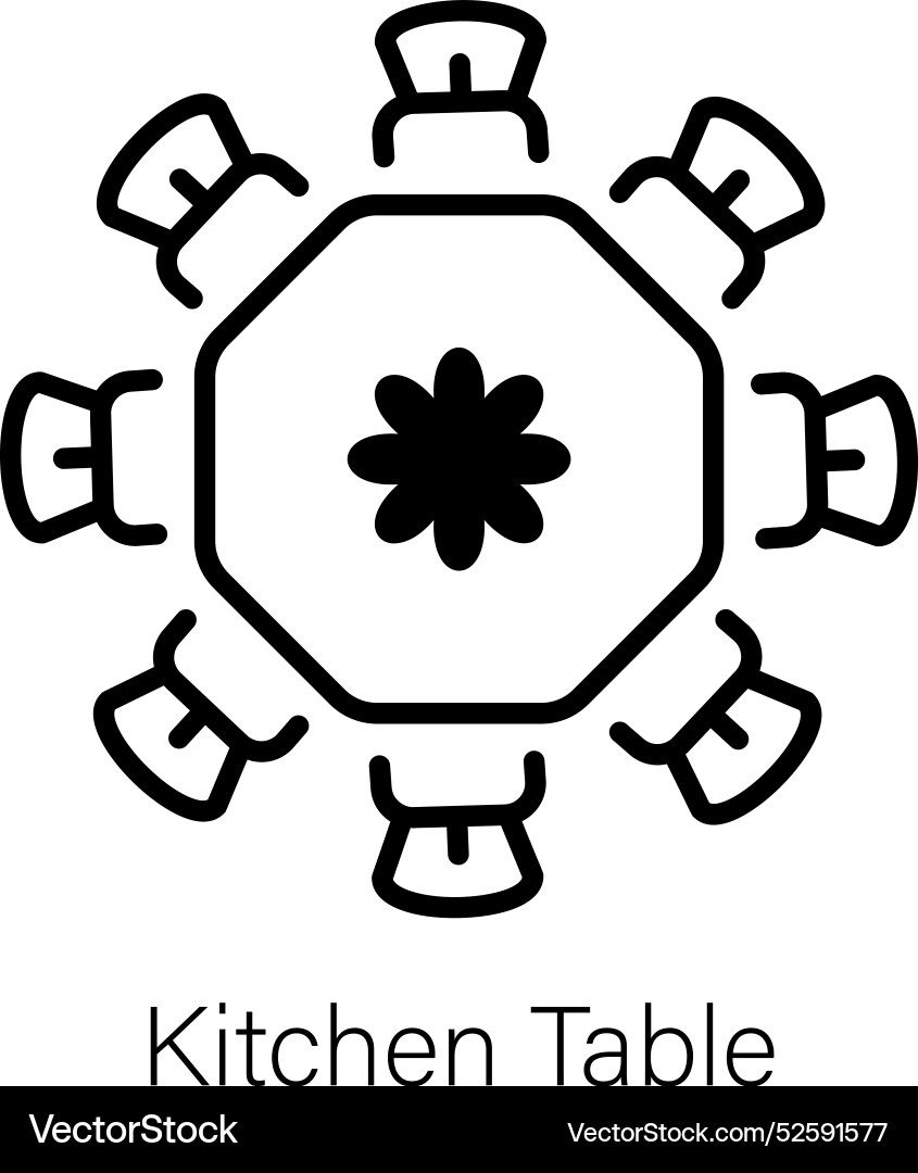 Kitchen table Royalty Free Vector Image - VectorStock