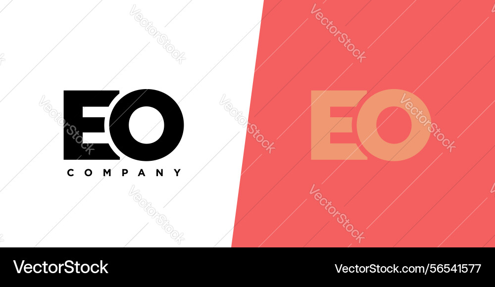 Letter e and o eo logo design template minimal Vector Image