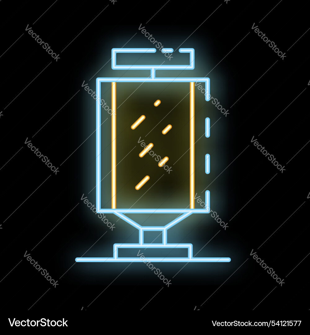 Neon shawarma sign glowing on a black background Vector Image