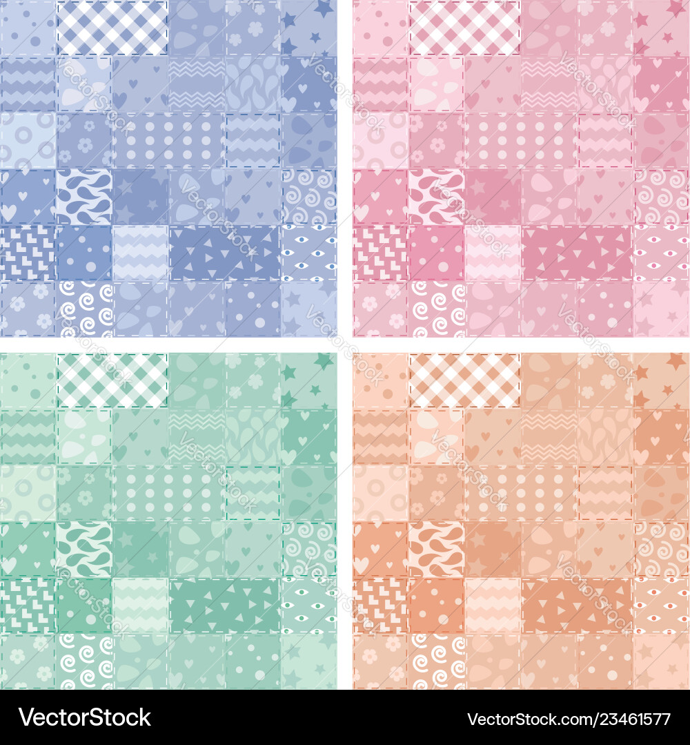 Patchwork Fabric Backgrounds Royalty Free Vector Image
