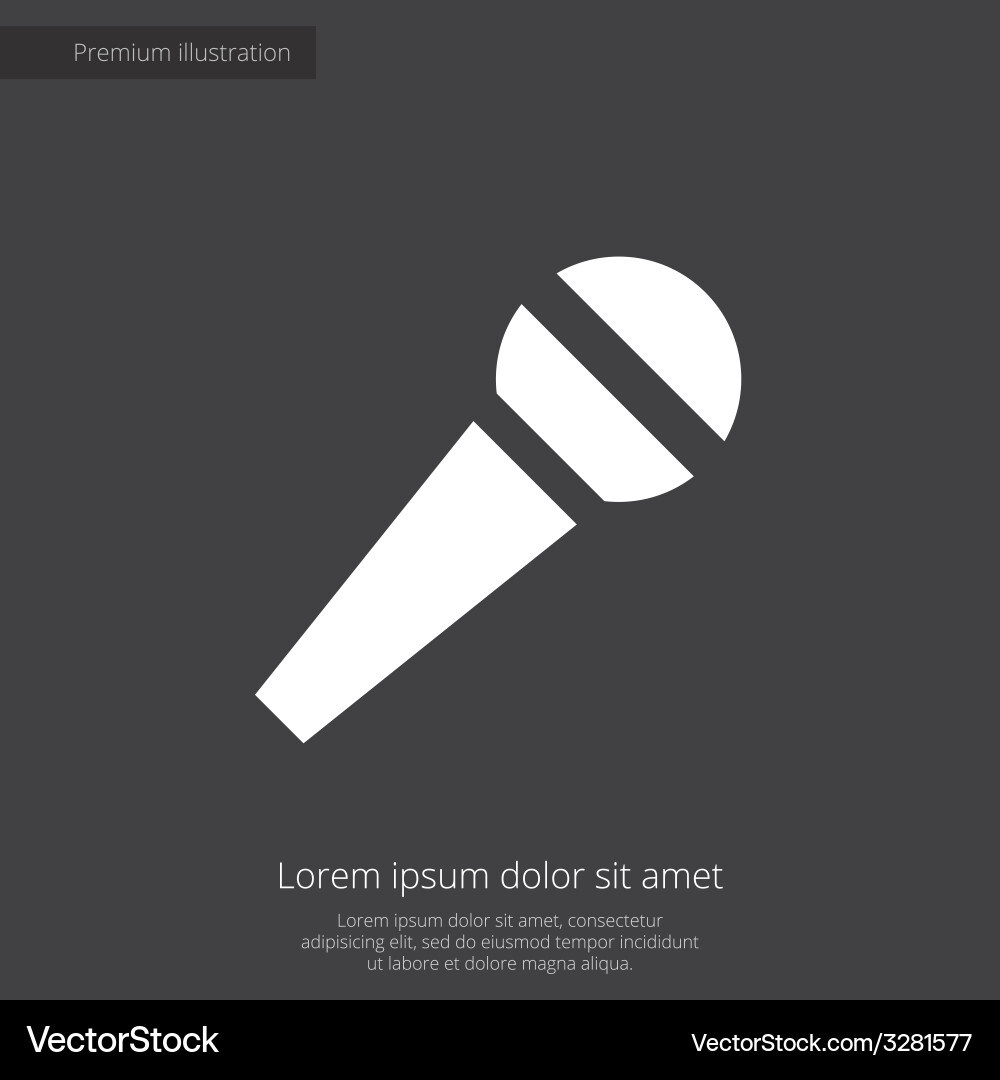 Premium White Microphone Icon Royalty Free Vector Image