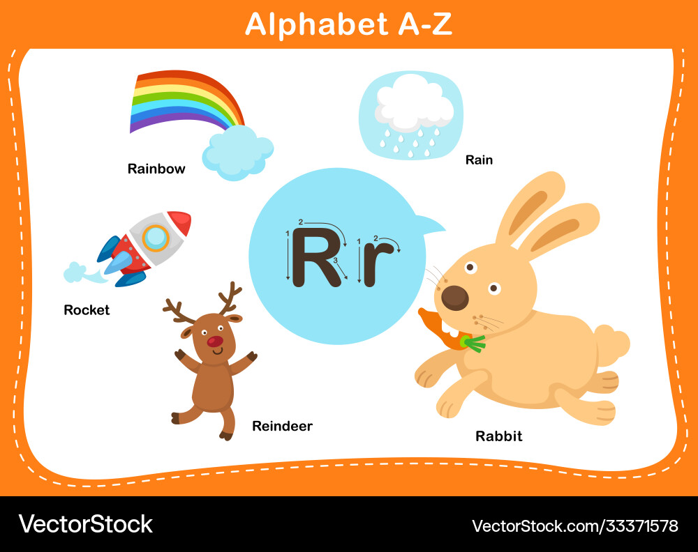 Alphabetisches Schreiben R Lizenzfreies Vektorbild