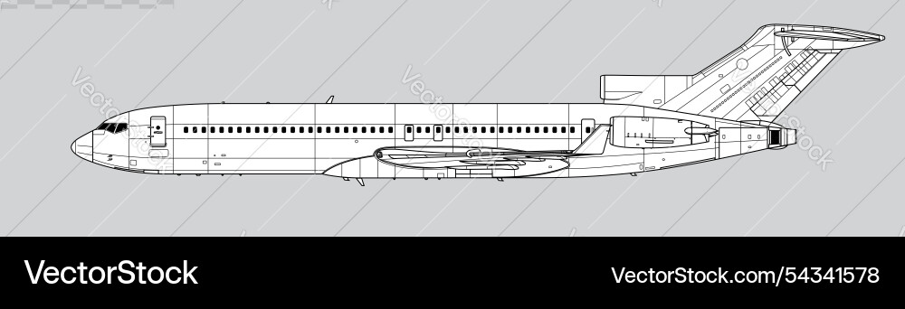 Boeing 727-200 super 27 Royalty Free Vector Image