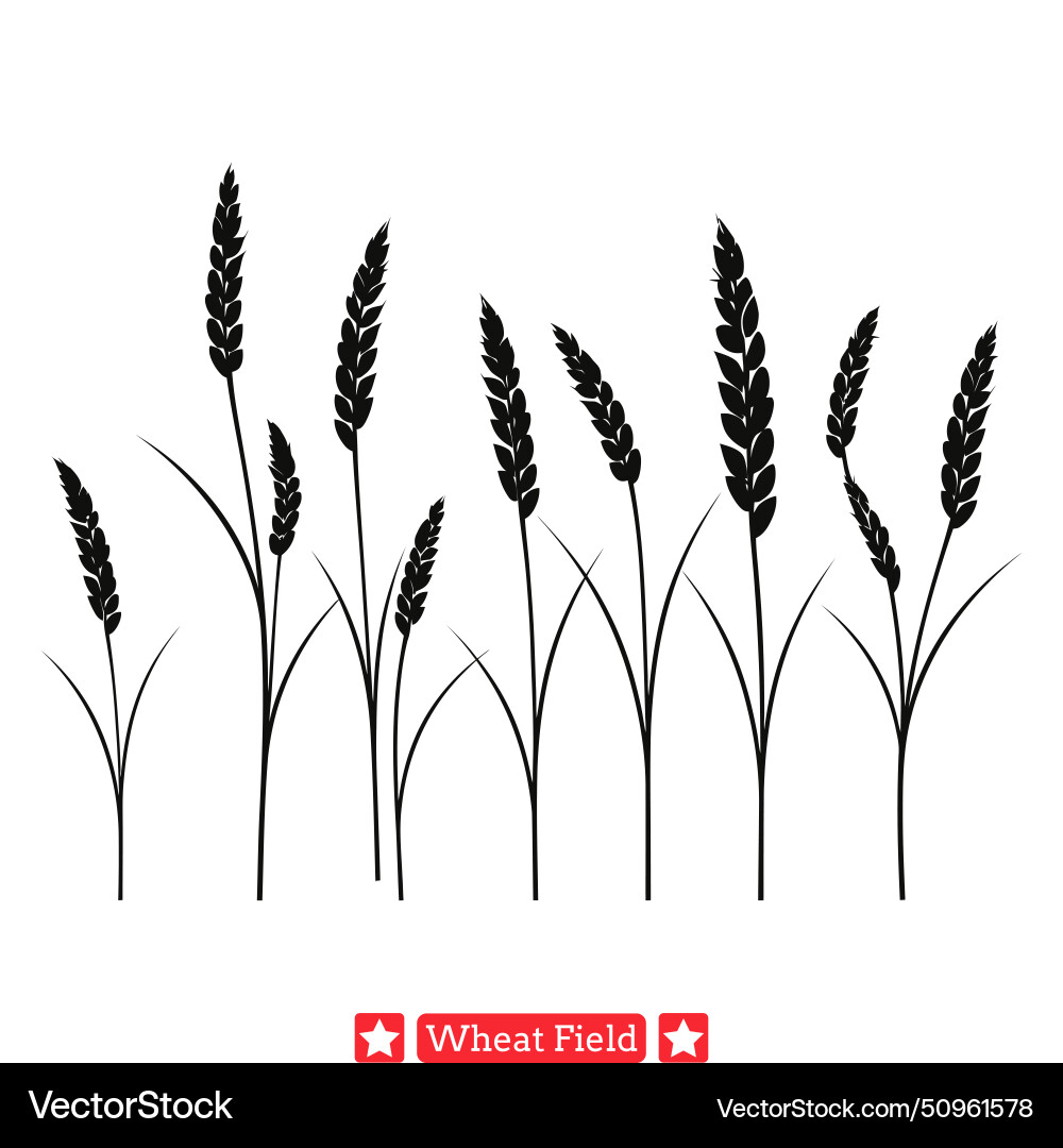 Countryside bliss tranquil wheat field Royalty Free Vector