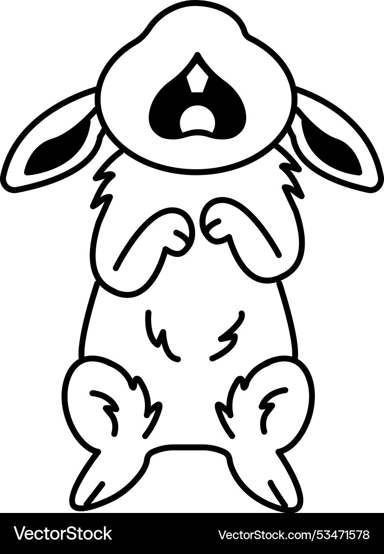 Crying rabbit Royalty Free Vector Image - VectorStock