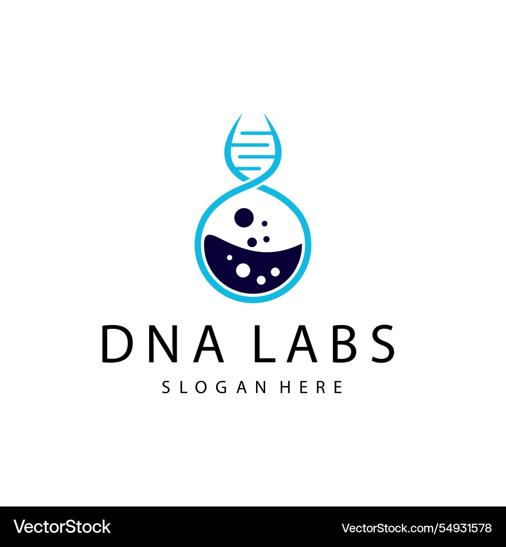 Dna element logo bio tech people Royalty Free Vector Image