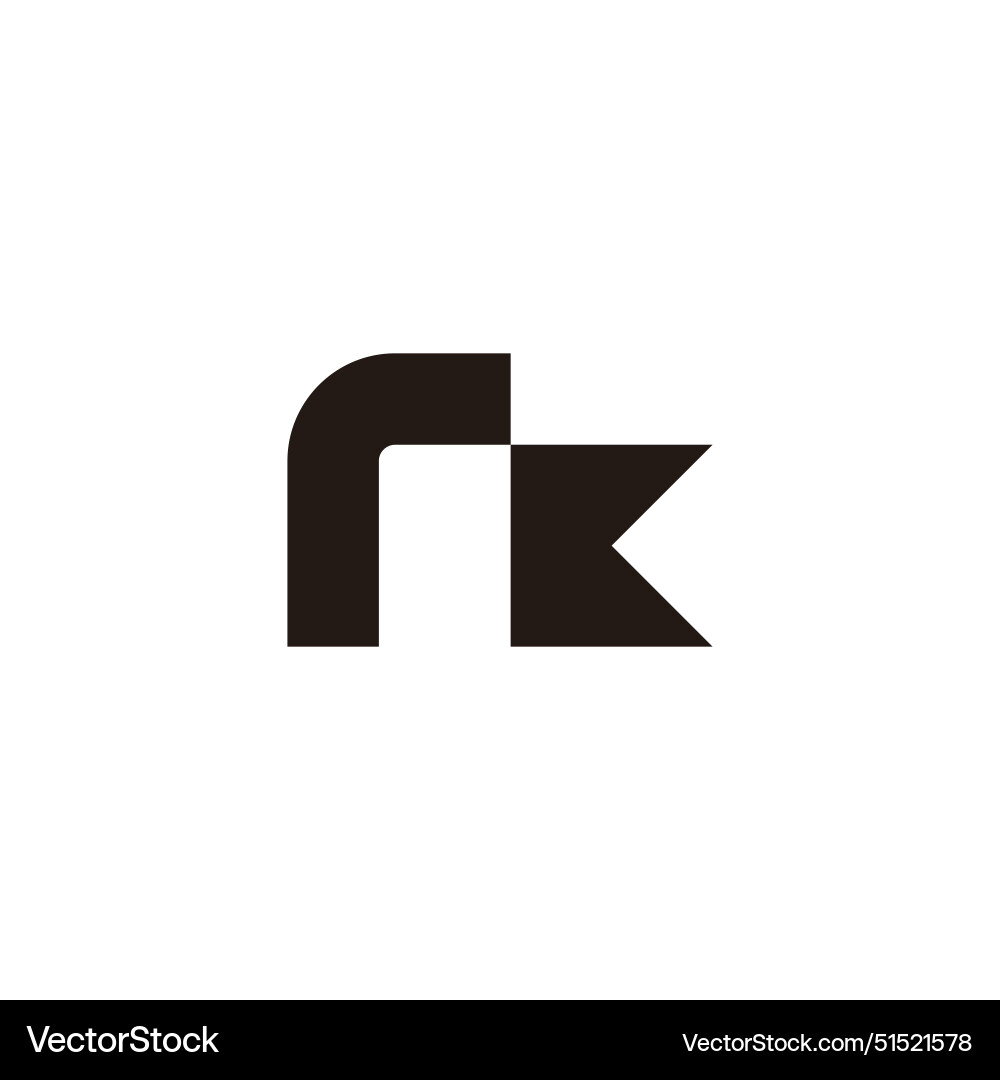 Letter rk book shape logo Royalty Free Vector Image
