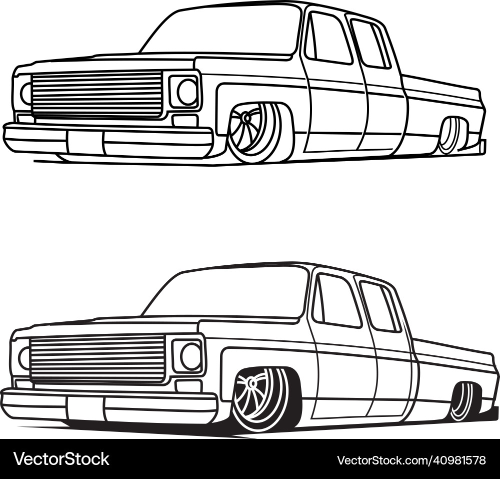 Pick Up Truck Drawing Outline