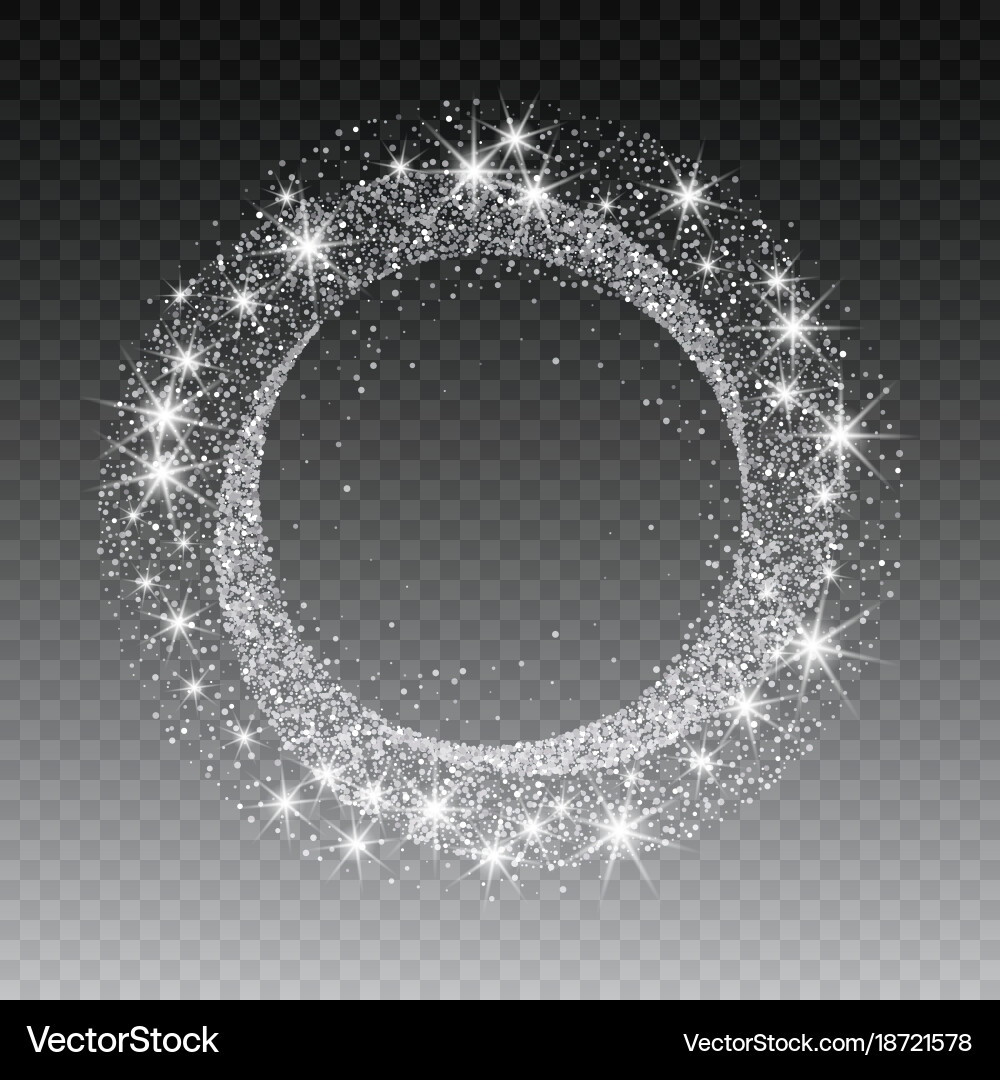 Silver Glitter Circle Background Royalty Free Vector Image