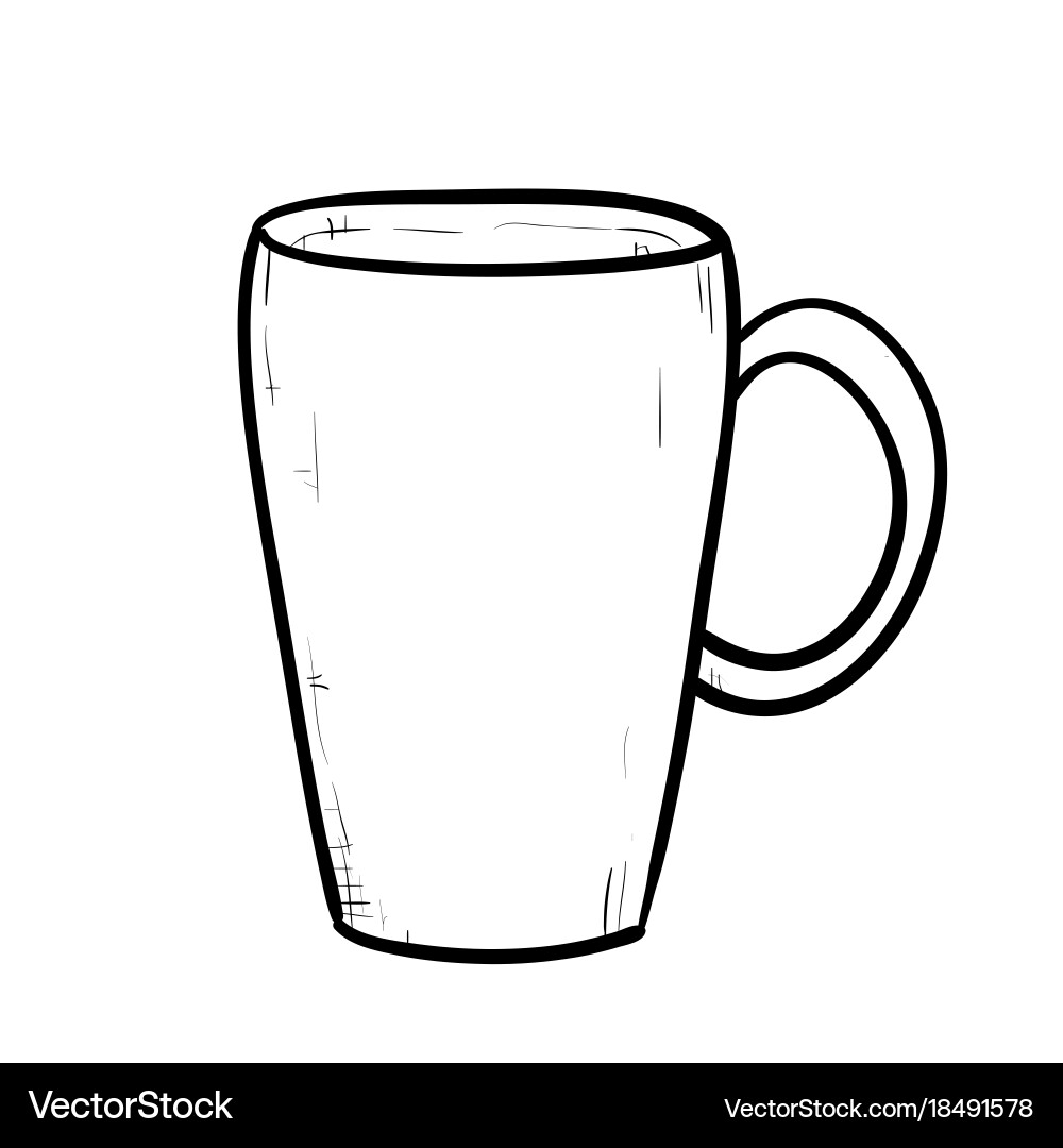 Sketch of cup Royalty Free Vector Image - VectorStock