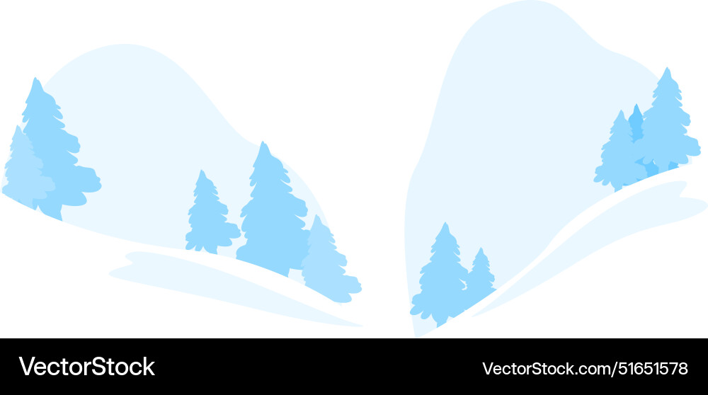 Snowy winter landscape pine trees covered Vector Image