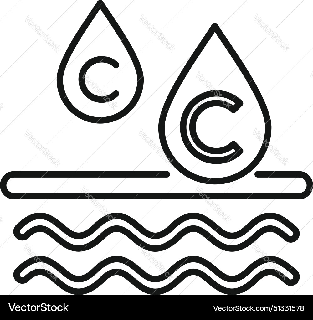 Water temperature icon with hot and cold drops Vector Image