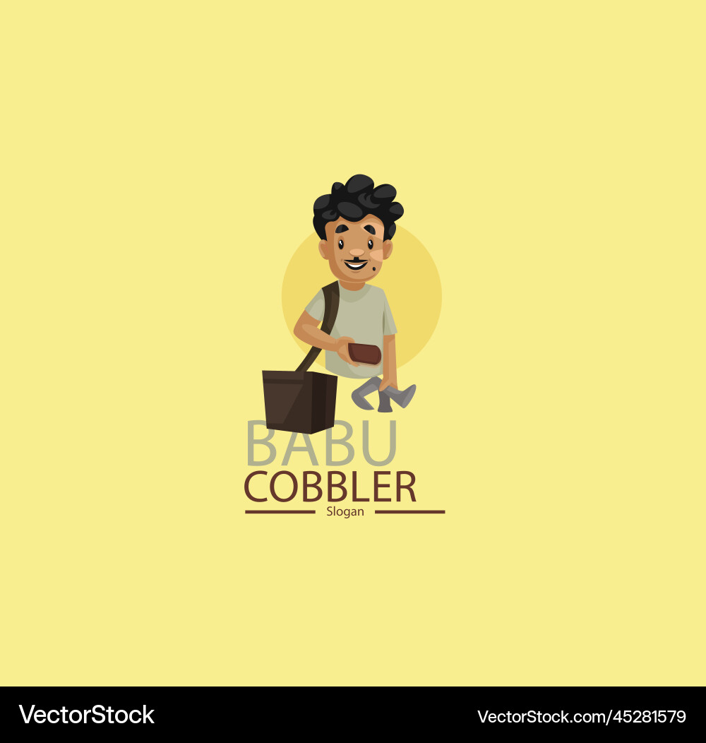 Babu cobbler mascot logo Royalty Free Vector Image