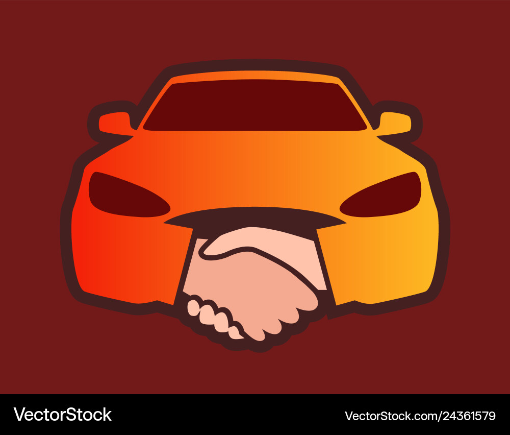 Car Emblem - Handshake Deal Royalty Free Vector Image