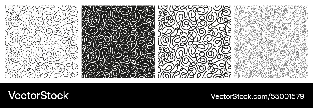 Continuous Line Doodle Pattern Royalty Free Vector Image