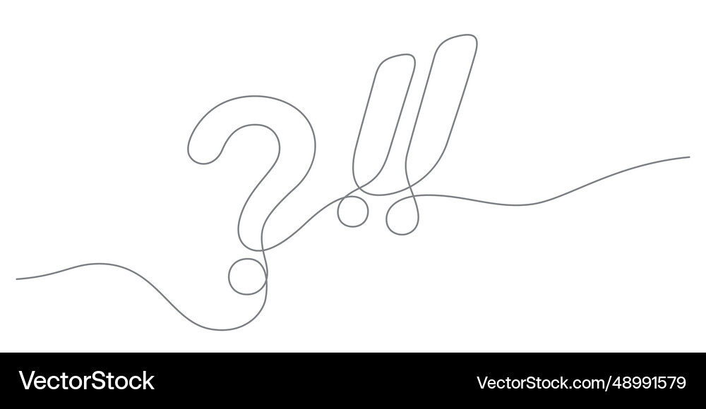 Continuous line drawing of question mark Vector Image
