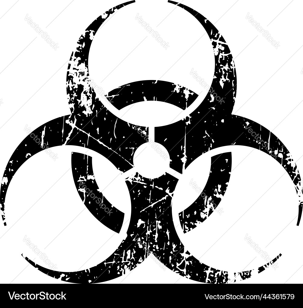 Distressed grunge biohazard symbol classic Vektorbild