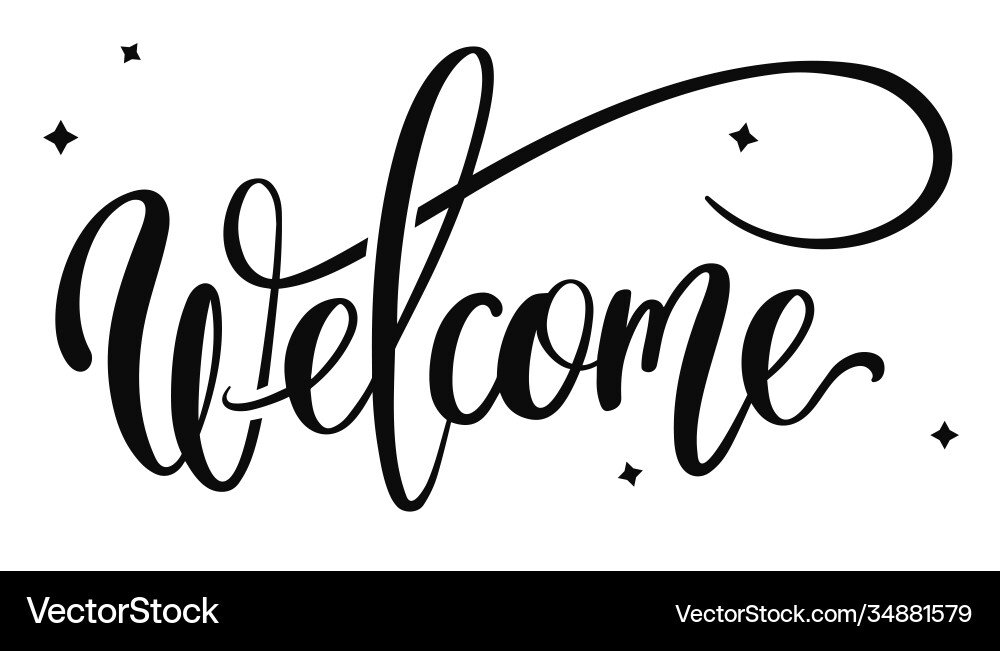 Elegant Welcome Lettering Royalty Free Vector Image