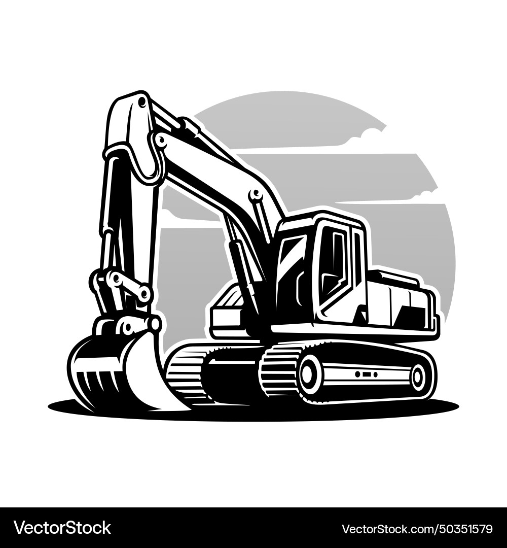 Excavator silhouette image Royalty Free Vector Image