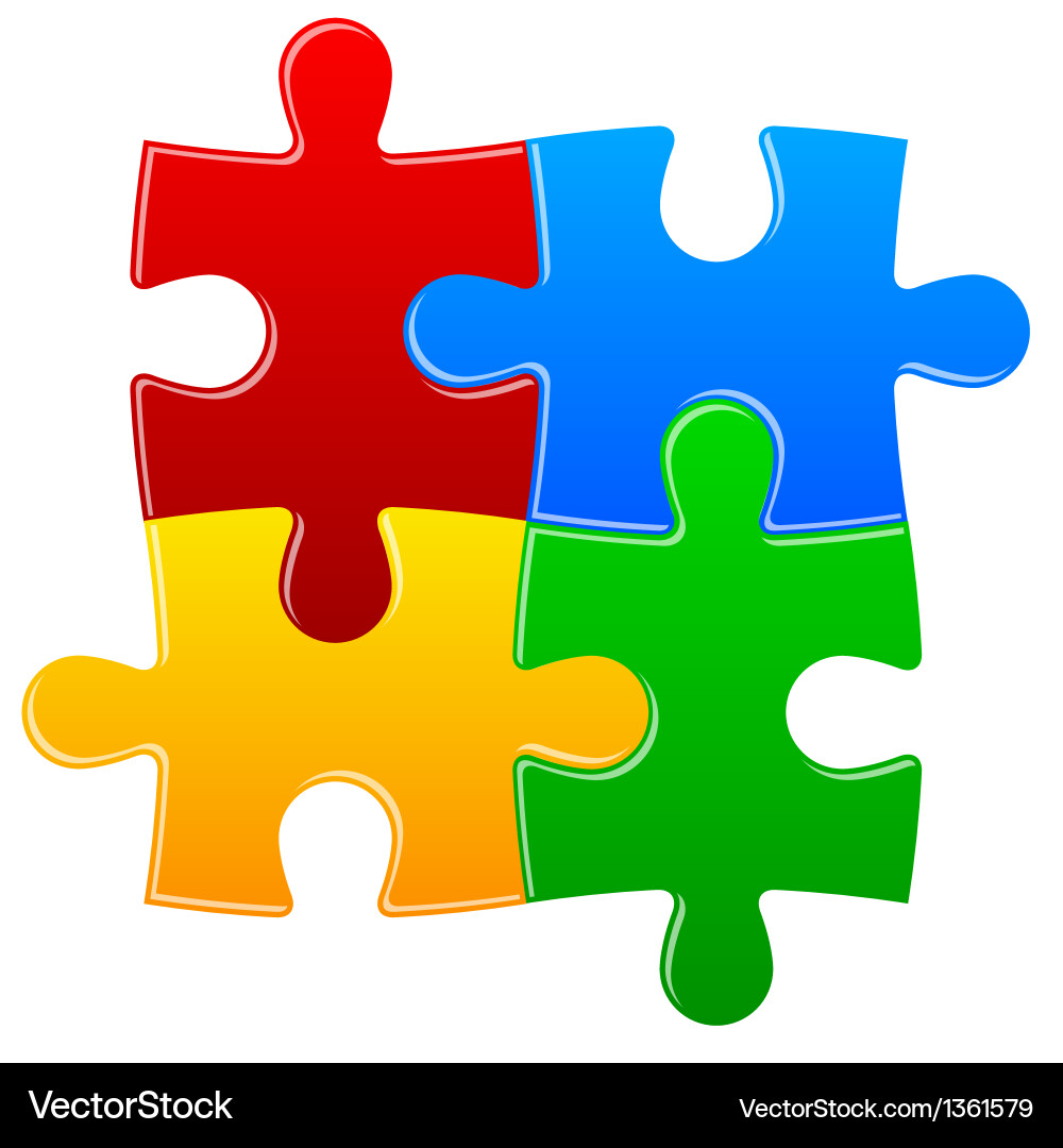 Four color puzzle background Royalty Free Vector Image
