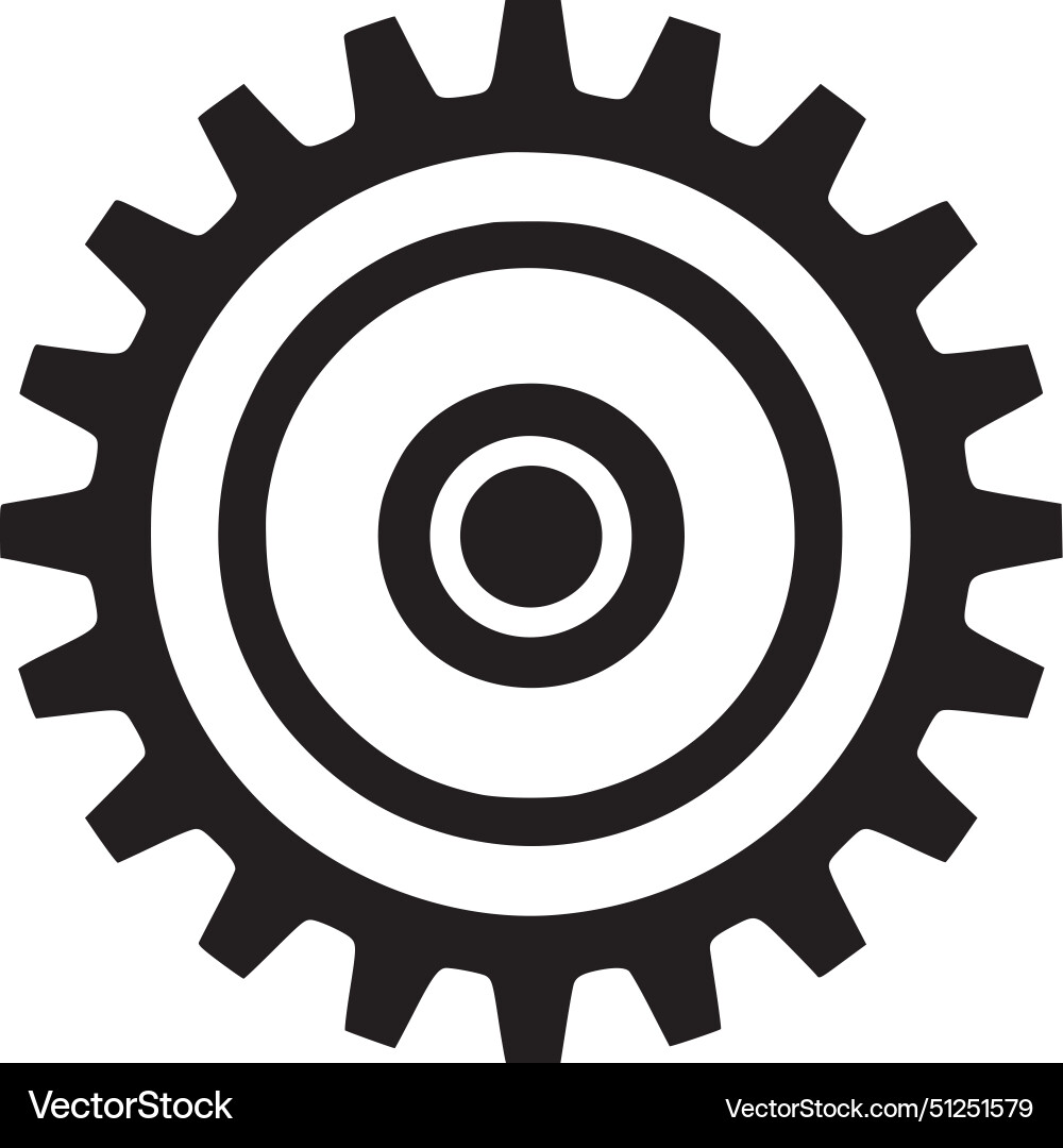 Gear - black and white isolated icon Royalty Free Vector