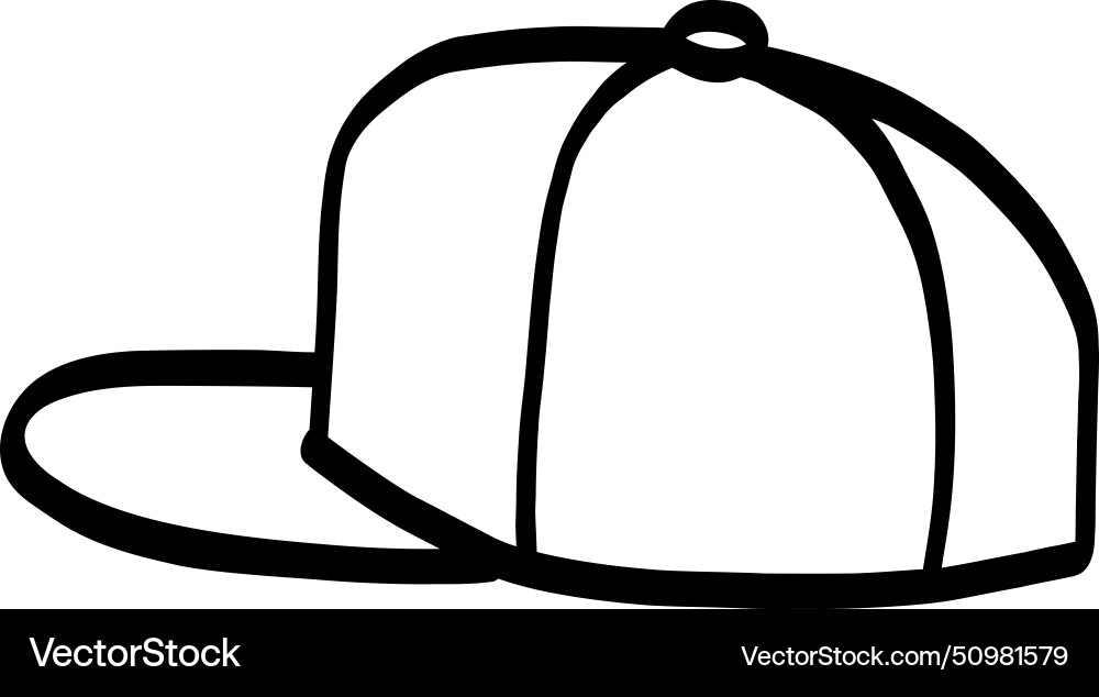 Hat snapback baseball cap doodle drawing Vector Image