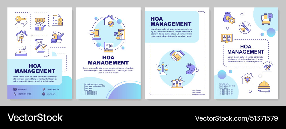 Hoa management benefits blue gradient brochure Vector Image