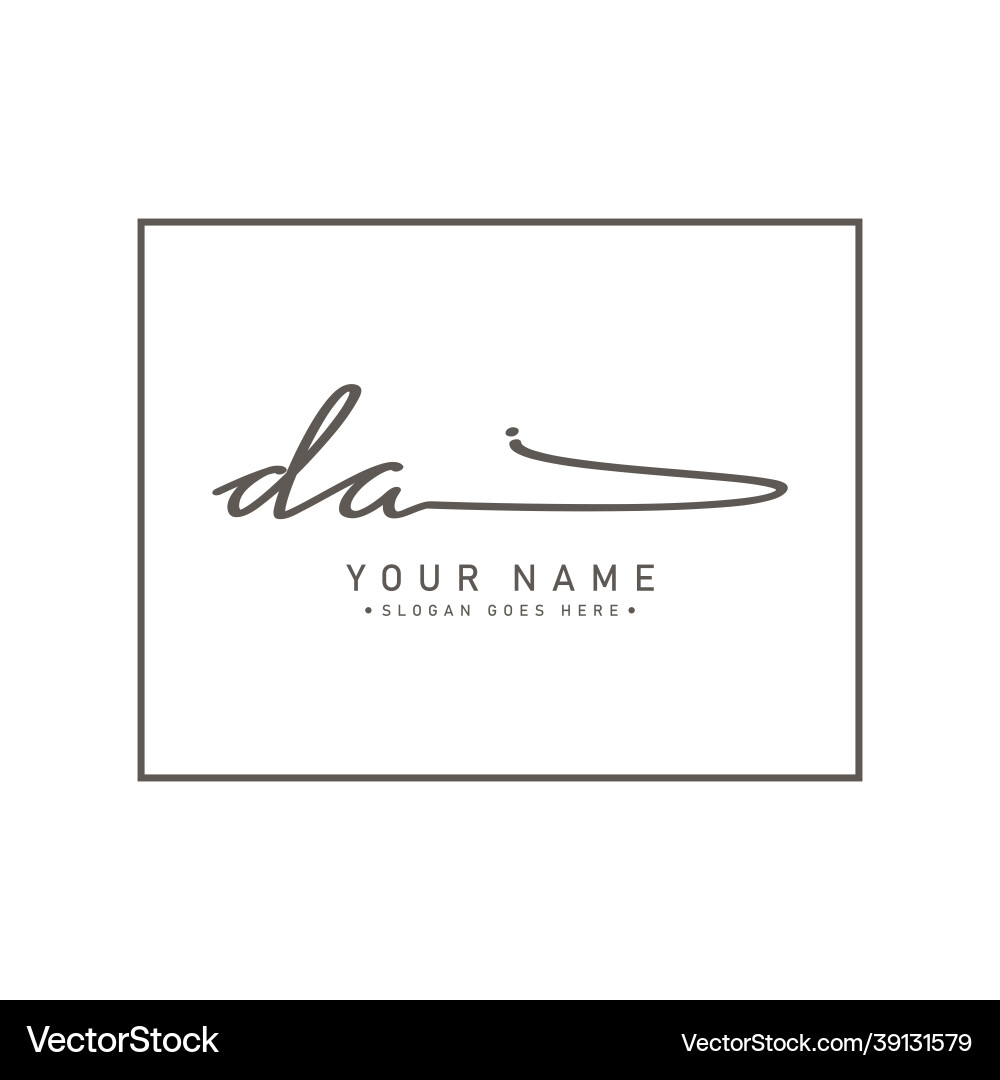 Initial letter da logo - handwritten signature Vector Image