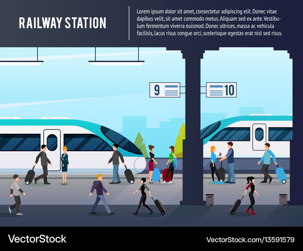 Intercity railway station Royalty Free Vector Image